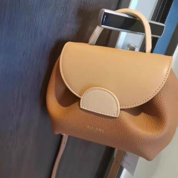 Polene | Bags | Polene Number One Nano Camel Brown Pebbled Leather Flap ...